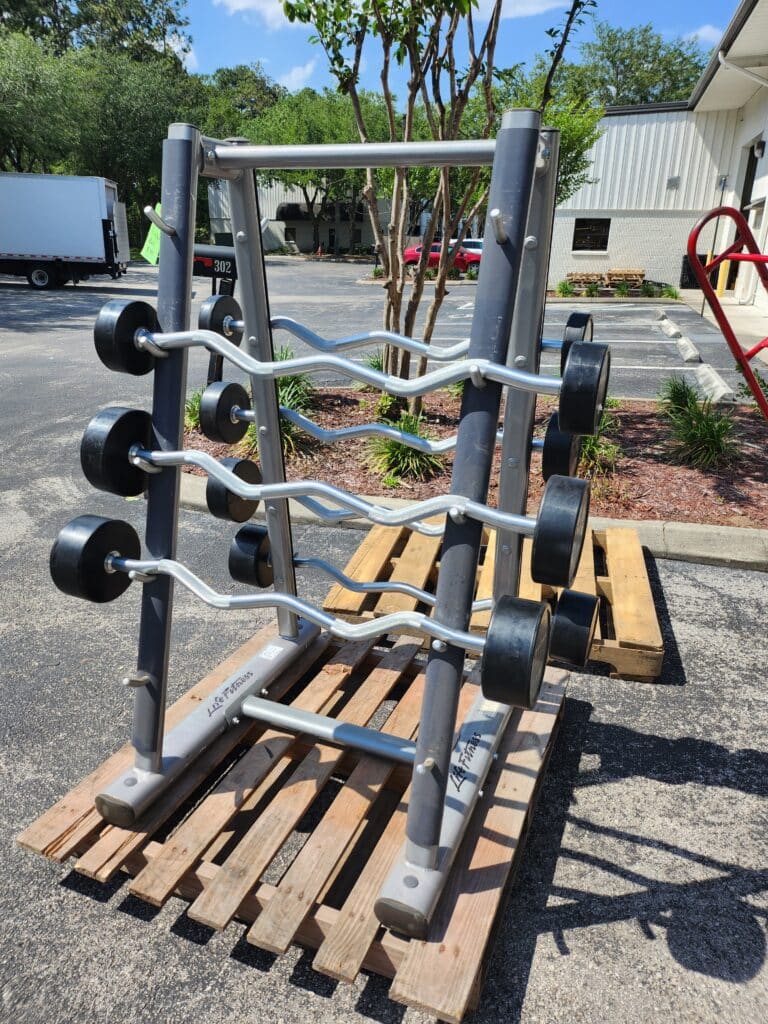 Titan Fixed Curl Bar Set w/ Life Fitness Rack - ReFit Nation